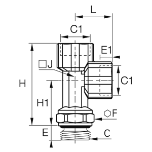 Parker Legris Connectic 乐可利集团 - 免费 CAD 模型 - MRO8 - FEMALE RUN TEE MALE ...