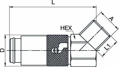 Parker Rectus - Free CAD models - Coupler without valve, Male Thread 45 ...