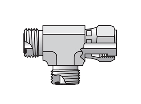 Parker - Free CAD models - Swivel Nut Run Tee, O ring face seals ...