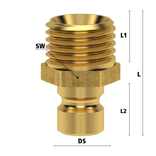 LÜDECKE GmbH - Free CAD models - Series ESD DN 9 - Plugs with straight ...