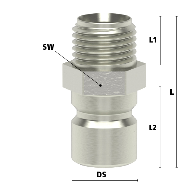 LÜDECKE GmbH - Free CAD models - Series ESD DN 9 - Plugs with straight ...