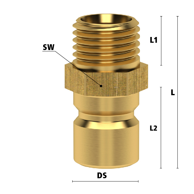 LÜDECKE GmbH - Free CAD models - Series ESD DN 9 - Plugs with straight ...