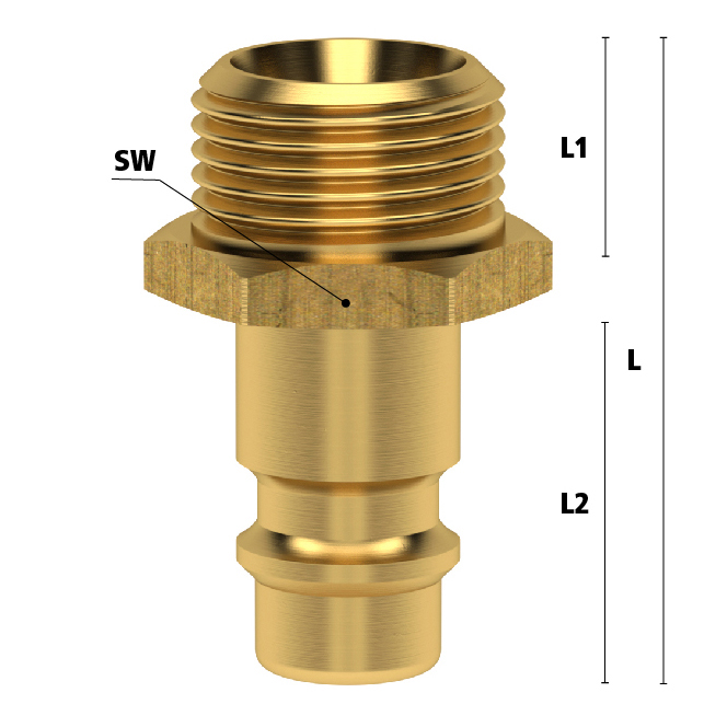 LÜDECKE GmbH - Free CAD models - Series ES DN 7.2 - Plugs with male ...