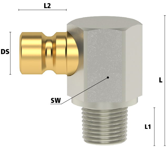 LÜDECKE GmbH - Free CAD models - Series ESDM DN 6 - Plugs with 90° male ...