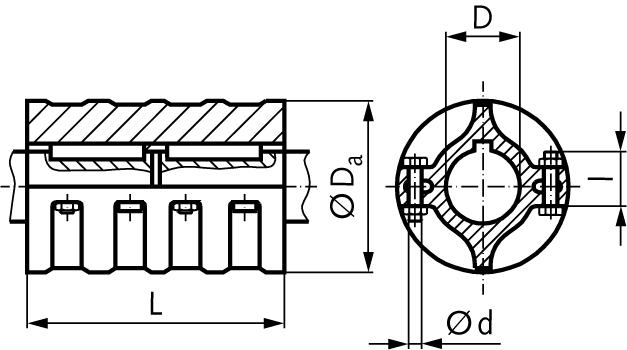 MÄDLER GmbH - Free CAD models - Clamp Couplings (Box couplings) DIN 115 ...