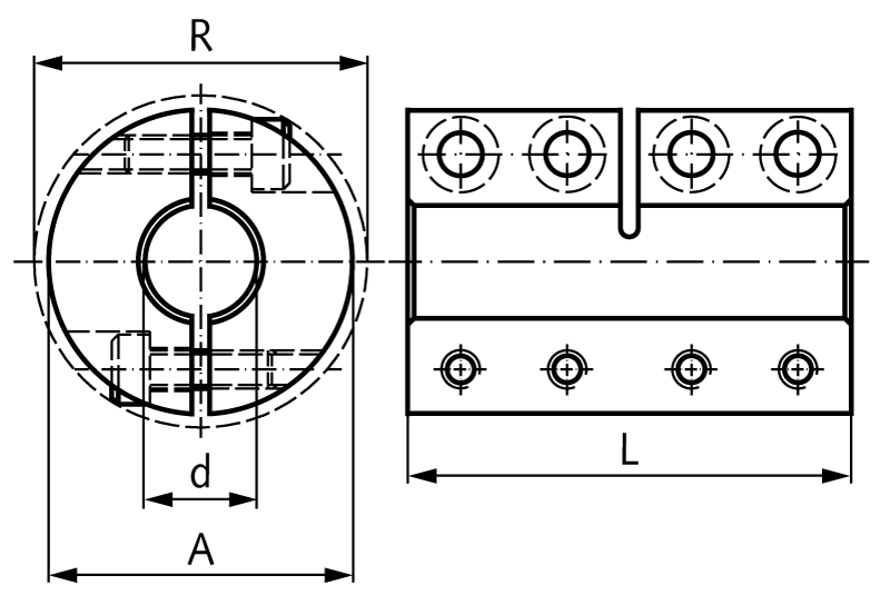 MÄDLER GmbH - Free CAD models - Two-Piece Clamp Couplings MAT, Steel ...