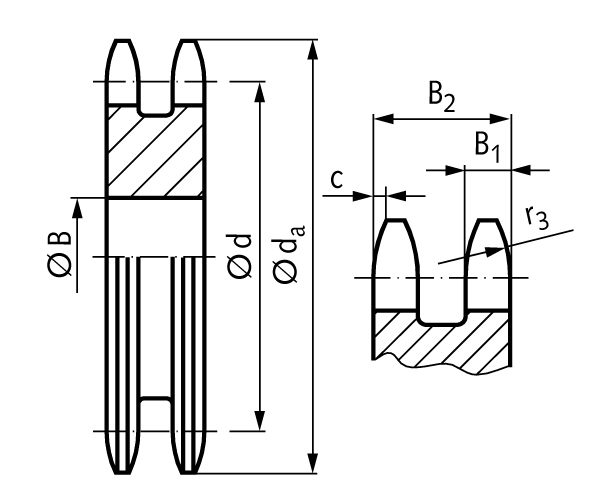 MÄDLER GmbH - Free CAD models - Double-Strand plate wheels ZRL, ISO 06 ...