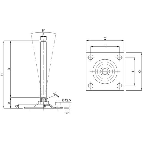 Martin Levelling Components - Free CAD models - Square footplate – 8 ...
