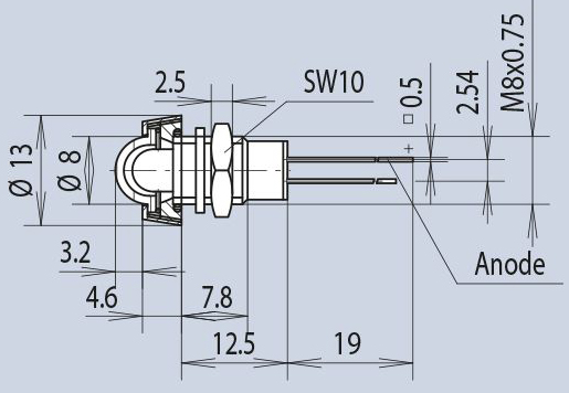 MENTOR - Free CAD models - Indicator lamps ø5mm LEDs Metal Holder ...