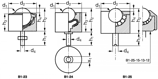 MICHAUD CHAILLY - Free CAD models - B1-23 BILLE PORTEUSE À TIGE FILETÉE ...