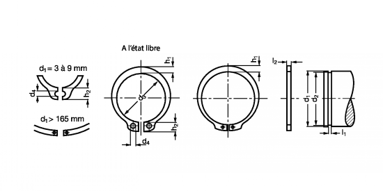 MICHAUD CHAILLY - Free CAD models - F3-04 CIRCLIPS DIN 471 POUR ARBRE ...