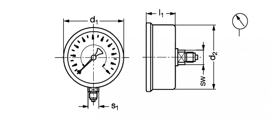 MICHAUD CHAILLY - Archivos CAD gratuitos - H0921-AR-INOX-GLY MANOMÈTRE ...