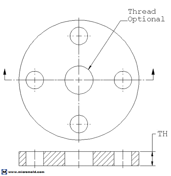 Micromold Products, Inc. - Free CAD models - Standard Full-Face Flanges ...