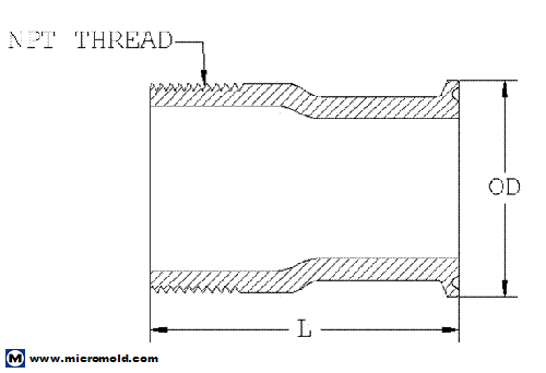 Micromold Products, Inc. - Free CAD models - Adapters - Male NPT to Tri ...