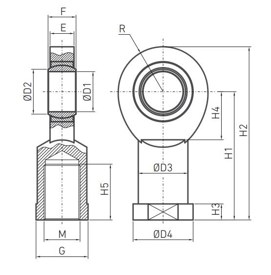 NIASA - Free CAD models - CLEVIS ROD WITH GIR BALL JOINT - TraceParts