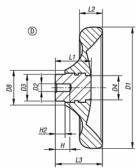 norelem - Modelos CAD gratuitos - Disc handwheels without grip, steel ...