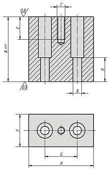 norelem - Fichiers CAO gratuits - BLOC SUPPORT A=25 C=M16 ACIER DE ...