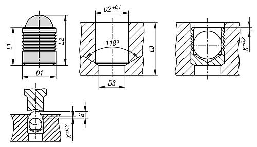 norelem - Free CAD models - Sealing plug sleeve steel, ball steel ...