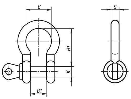 norelem - Free CAD models - 07715 Bow shackles - TraceParts