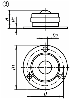 norelem - Free CAD models - Ball transfer units steel with clampable ...