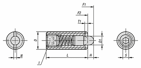 norelem - Free CAD models - Spring plungers with hexagon socket and ...