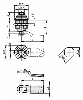 norelem - Archivos CAD gratuitos - Cierres de cuarto de vuelta de acero ...