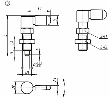 norelem - Ücretsiz CAD modelleri - KİLİT SÜRGÜSÜ MIT INNENFÜHRUNG, D=6 ...