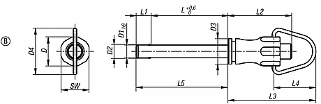 norelem - Kostenlose CAD Modelle - KUGELSPERRBOLZEN, FORM:B MIT ...