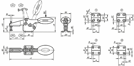 norelem - Free CAD models - Toggle clamps horizontal with flat foot and ...