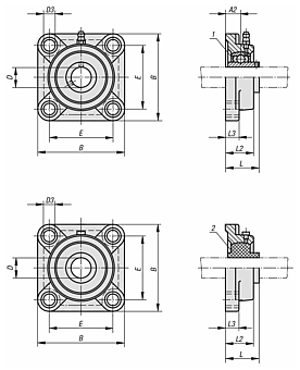 norelem - Free CAD models - Pillow block bearing flange type - TraceParts