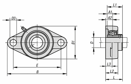 norelem - Free CAD models - Pillow block bearing flange type UCFL 2 ...