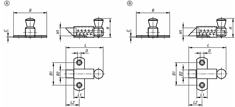 norelem - Free CAD models - Barrel locks with return spring, steel or ...