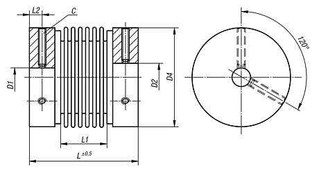 norelem - Free CAD models - Metal bellows couplings clamping with grub ...
