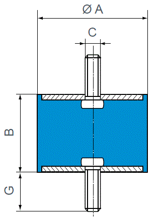 PAULSTRA - 無料のCADモデル - Radiaflex® - 2 threaded studs - TraceParts