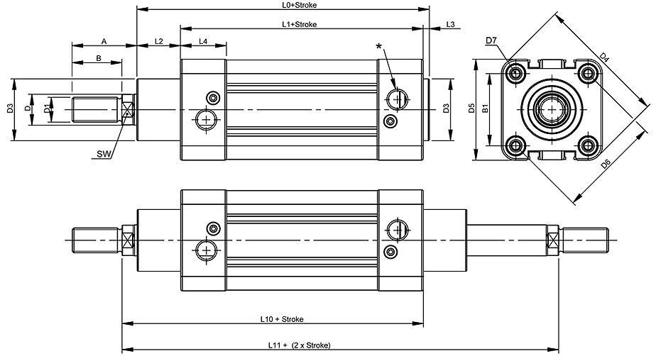 PEMAKS - Free CAD models - ISO 15552, PNEUMATIC CYLINDERS, ISO-M SERIES ...