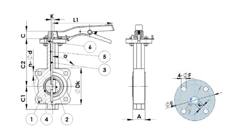 POLIX - Ücretsiz CAD modelleri - LUGGED BUTTERFLY VALVE, TYPE: LZN DI ...