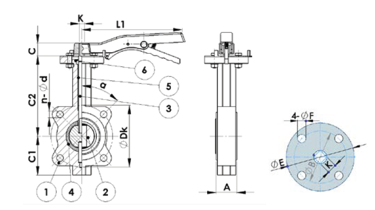 POLIX - Free CAD models - WAFER BUTTERFLY VALVE, TYPE: LZM DI/SS ...