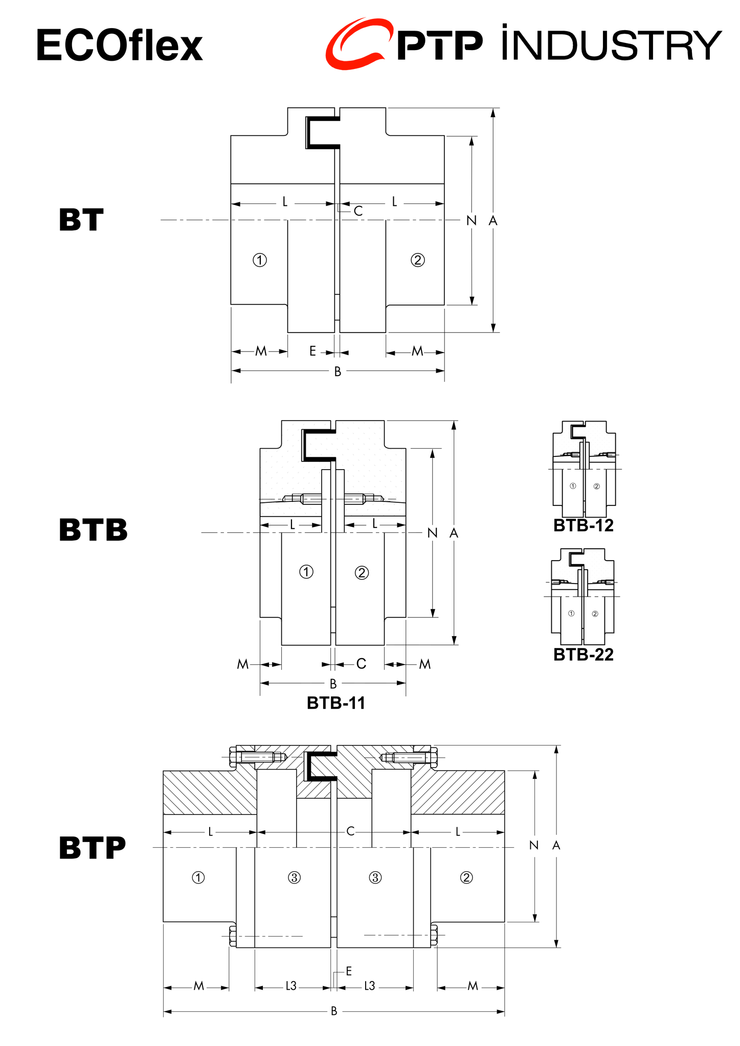 PTP INDUSTRY - Free CAD models - ECOflex - Elastic coupling - TraceParts
