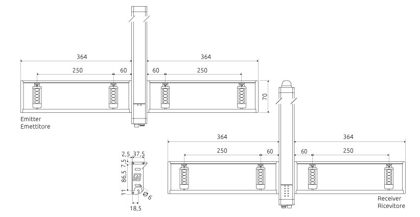 ReeR Safety - Free CAD models - SAFEGATE MZ T4P H - Set of Muting ...
