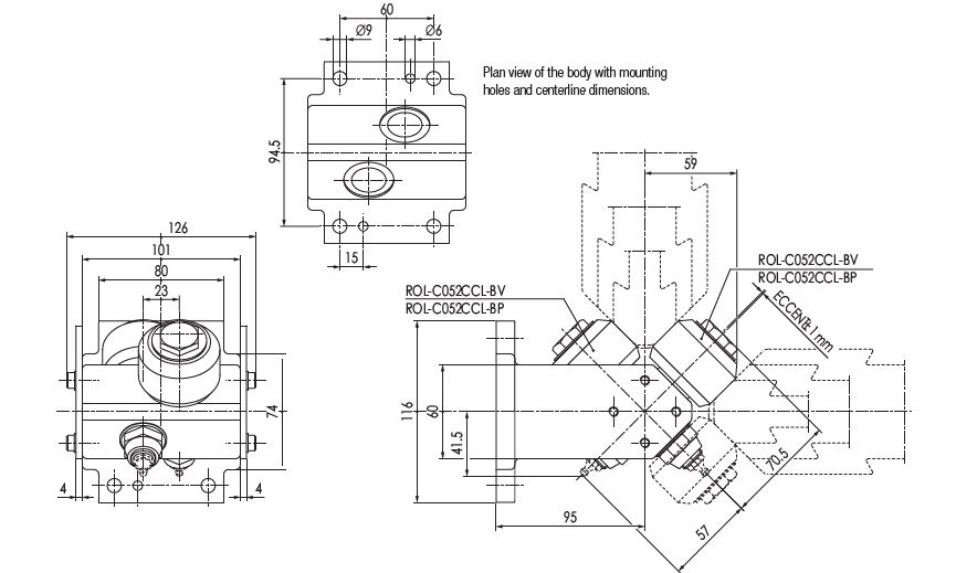 ROLLON - Free CAD models - Light alloy body roller assembly with ...