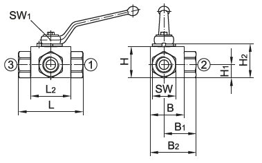 RÖTELMANN - Free CAD models - 3/2-way ball valves with floating ball ...
