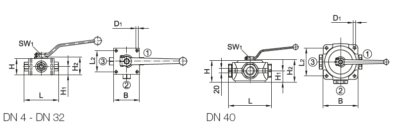 RÖTELMANN - Free CAD models - 3/2-way ball valves with trunnion ball ...