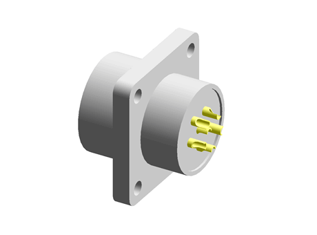 RS Group - Free CAD models - Square Panel Mount Connector Male 6 Pin ...