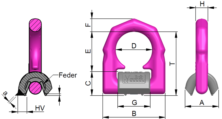 RUD - Free CAD models - Lifting points for welding, Load ring for ...