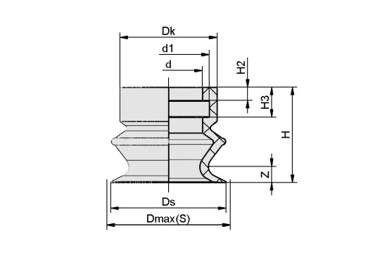 SCHMALZ - Kostenlose CAD Modelle - Balgsauger SCC (1,5 Falten) ohne ...