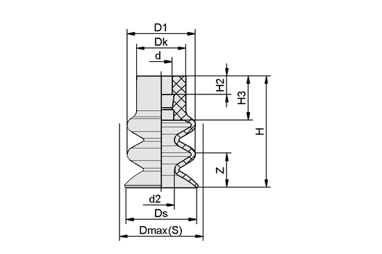 SCHMALZ - Free CAD models - Bellows Suction Pads FG (2.5 Folds) - Spare ...