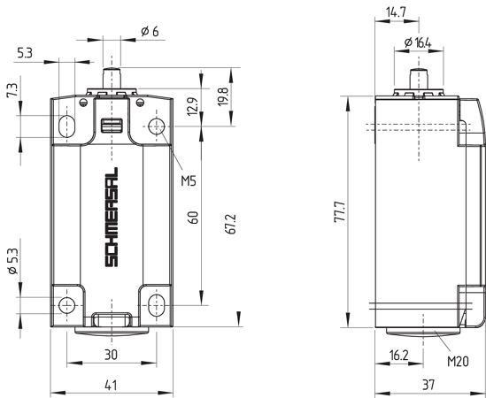 SCHMERSAL - Free CAD models - PS316 with roller lever H310 - TraceParts