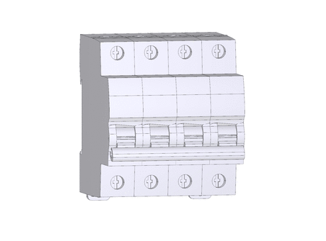 Schneider Electric - 免费 CAD 模型 - Acti 9 K60N 4P 10A B curve 6000 A ...
