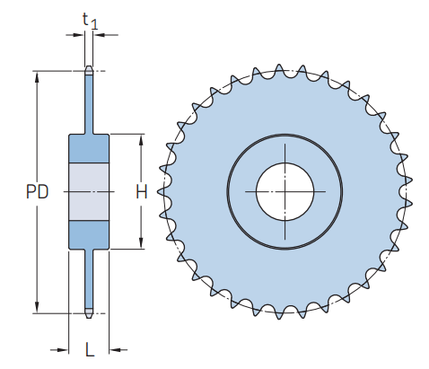 SKF - Free CAD models - Metric sprockets, simplex ISO 20B-1 with 31.75 ...