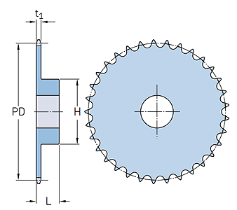 SKF - Free CAD models - Metric sprockets, simplex ISO 06B-1 with 9.525 ...